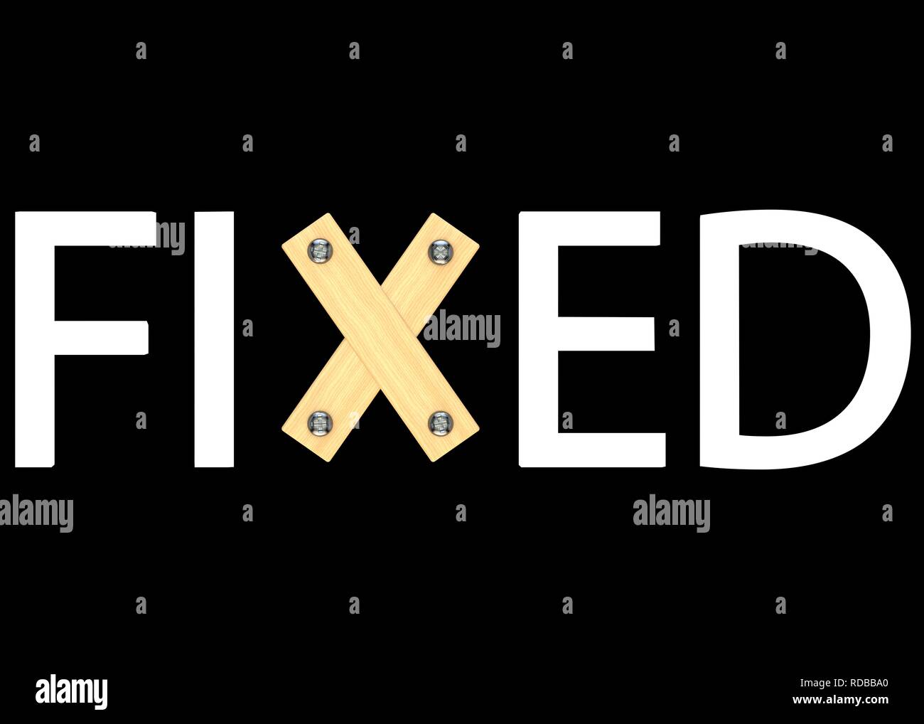 Fixed slogan. Letter X of wooden boards. Isolated background. High ...