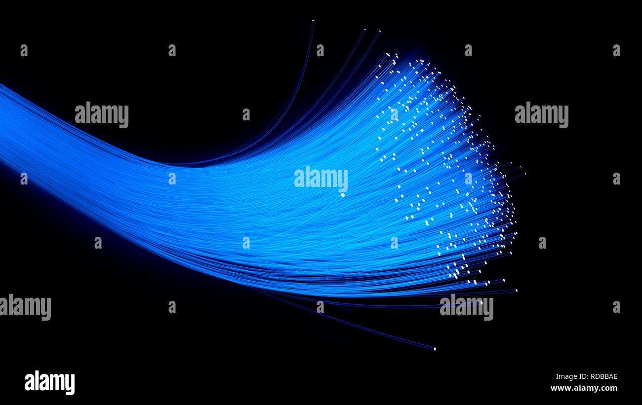 Blue optical fibers Stock Photo - Alamy