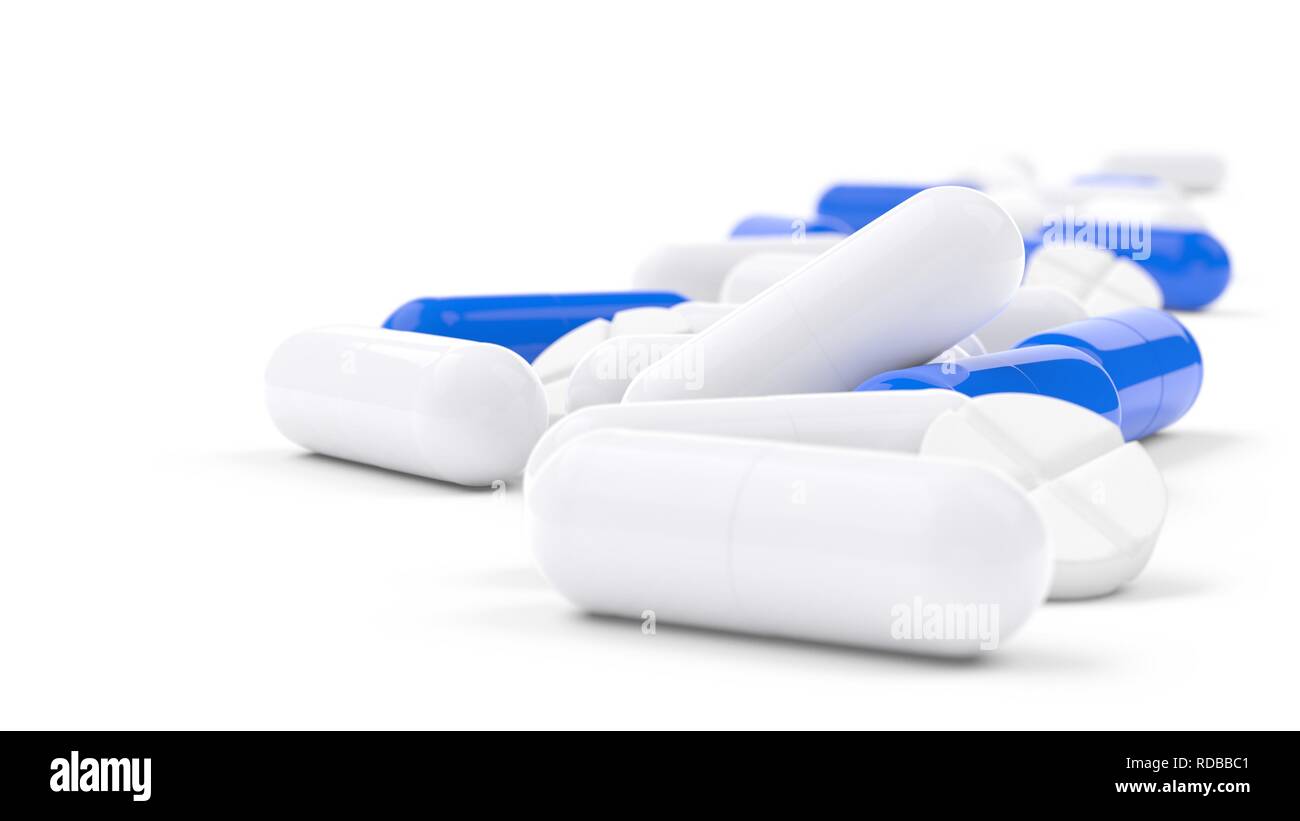 Group of pills isolated on white background Stock Photo - Alamy