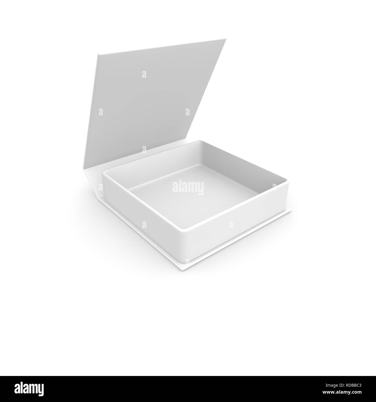 Empty white box for gifts and other goods. Isolated white background ...