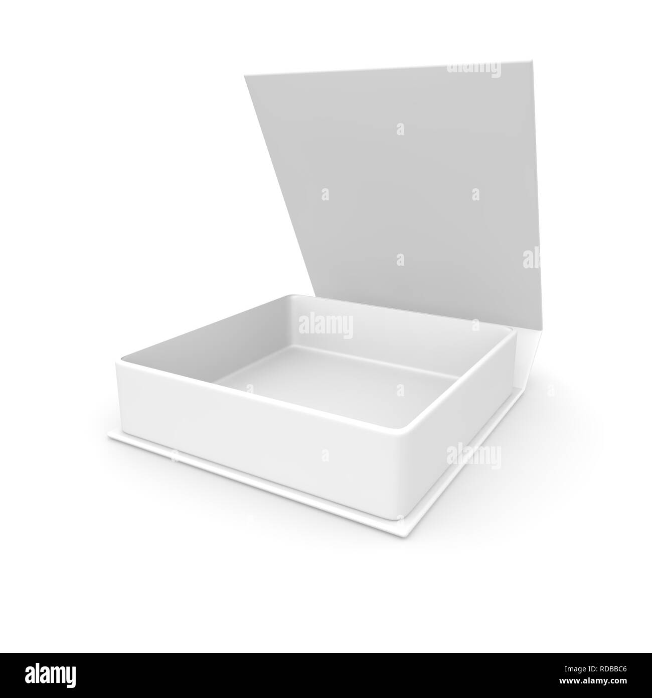 Empty white box for gifts and other goods. Isolated white background ...