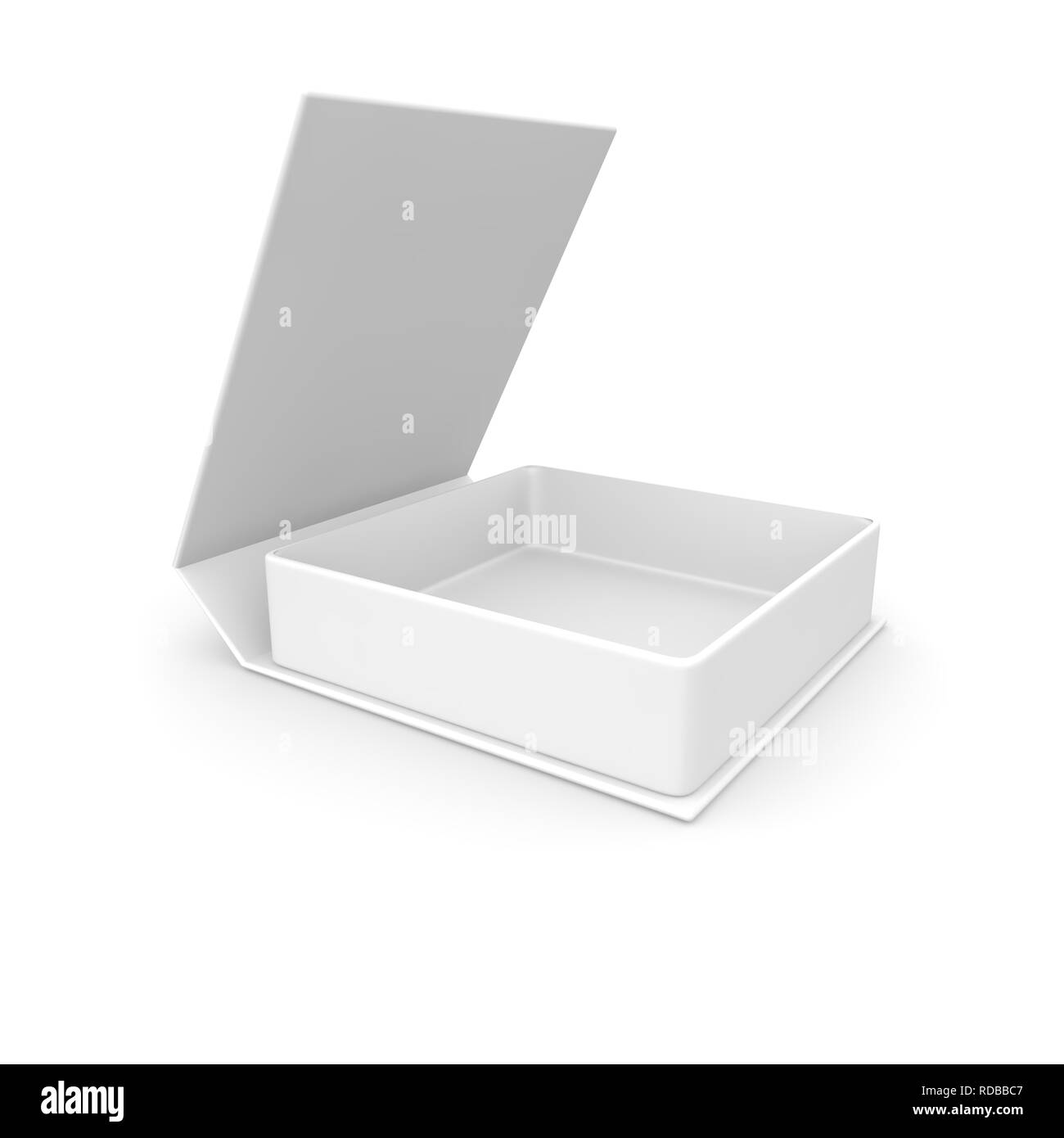 Empty white box for gifts and other goods. Isolated white background ...