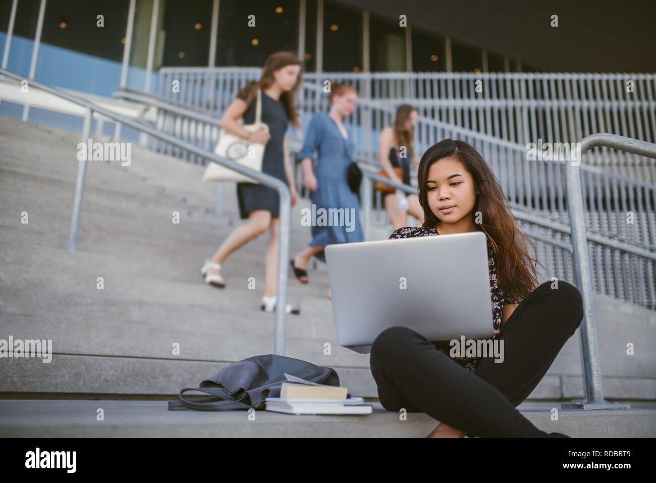 Asian student using laptop study hi-res stock photography and images ...