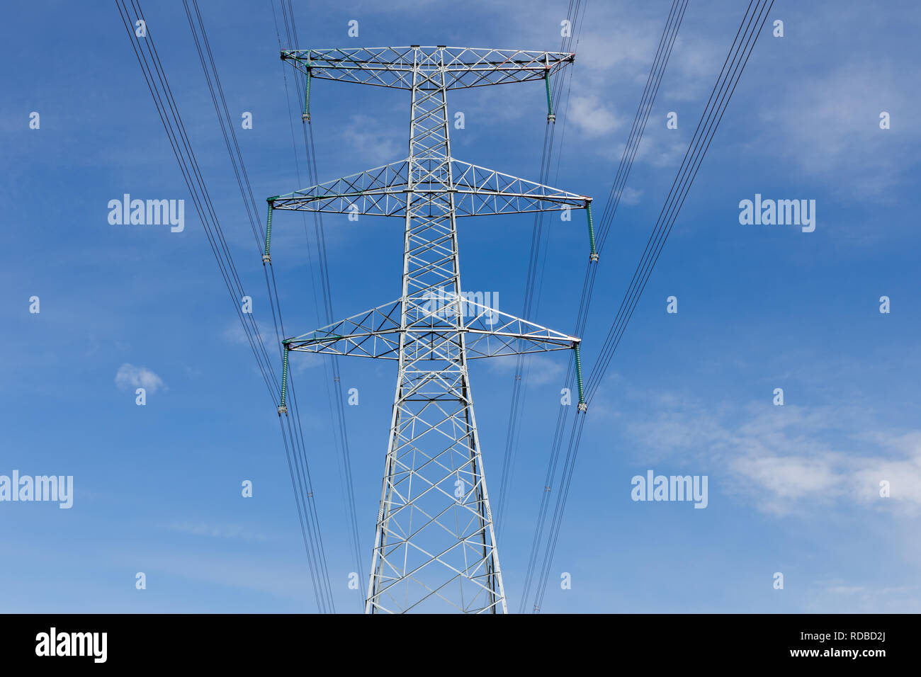 High Voltage Electric Transmission Tower, metal support Stock Photo - Alamy