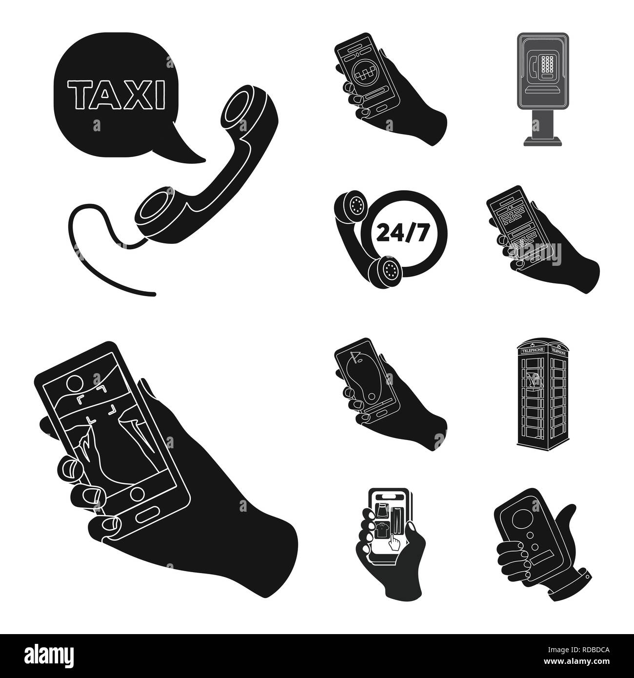 Vector illustration of phone and screen logo. Set of phone and ...