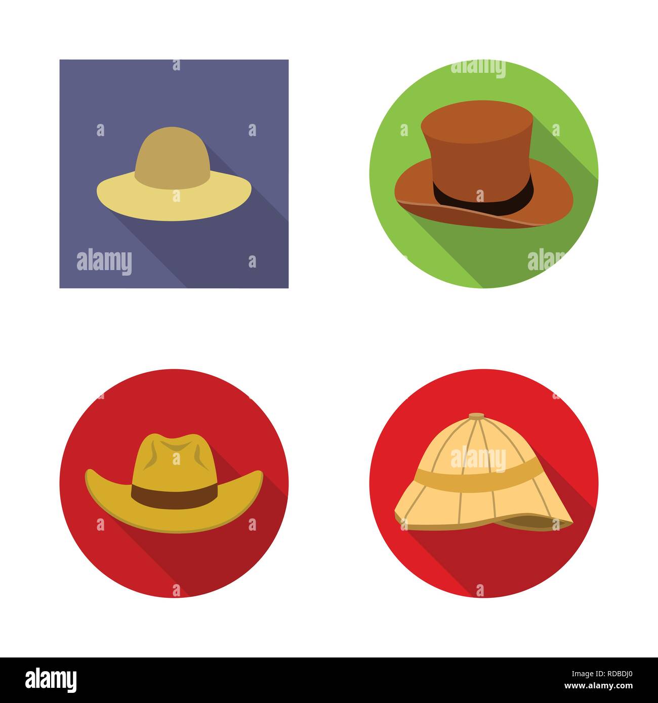 Vector illustration of hat and cap symbol. Collection of hat and model ...