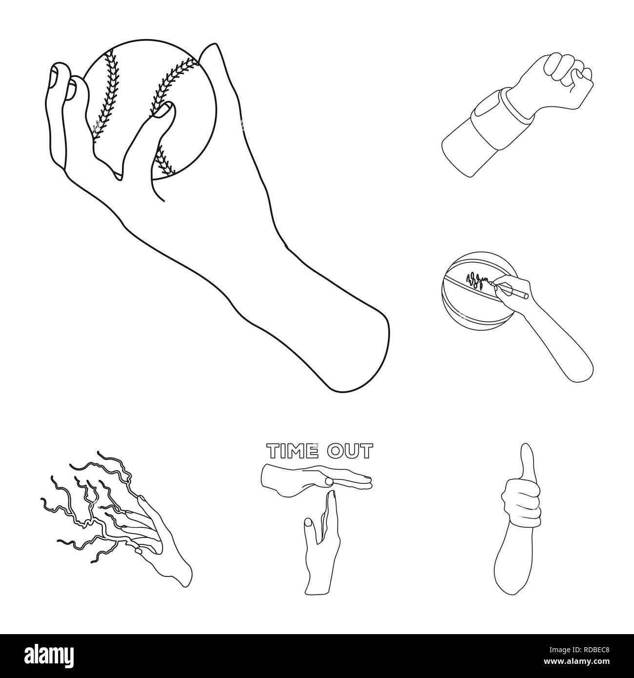 Vector illustration of animated and thumb symbol. Set of animated and ...