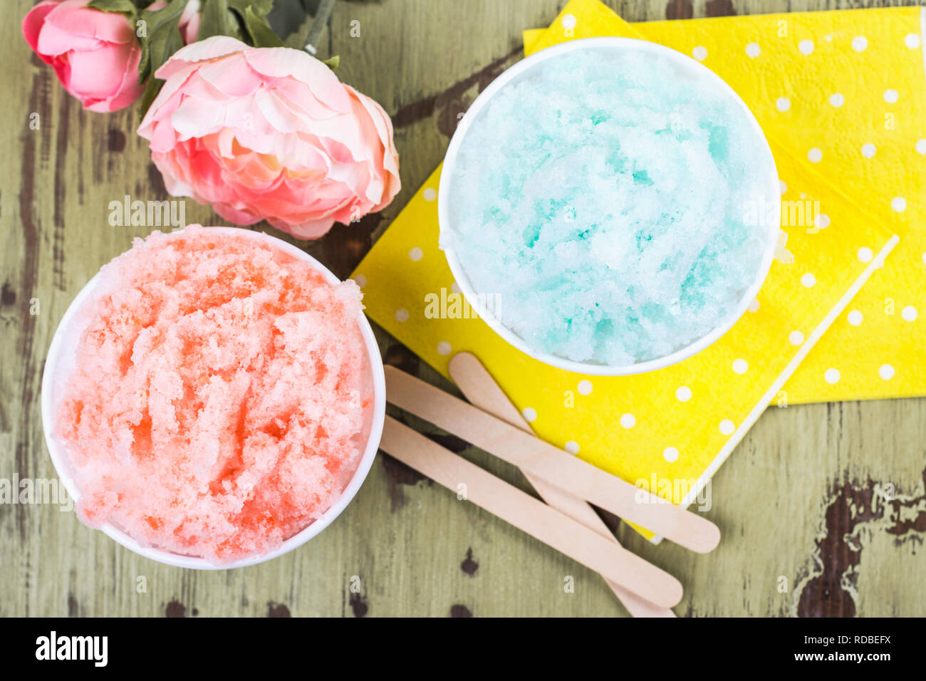 Homemade rainbow shaved ice Stock Photo - Alamy