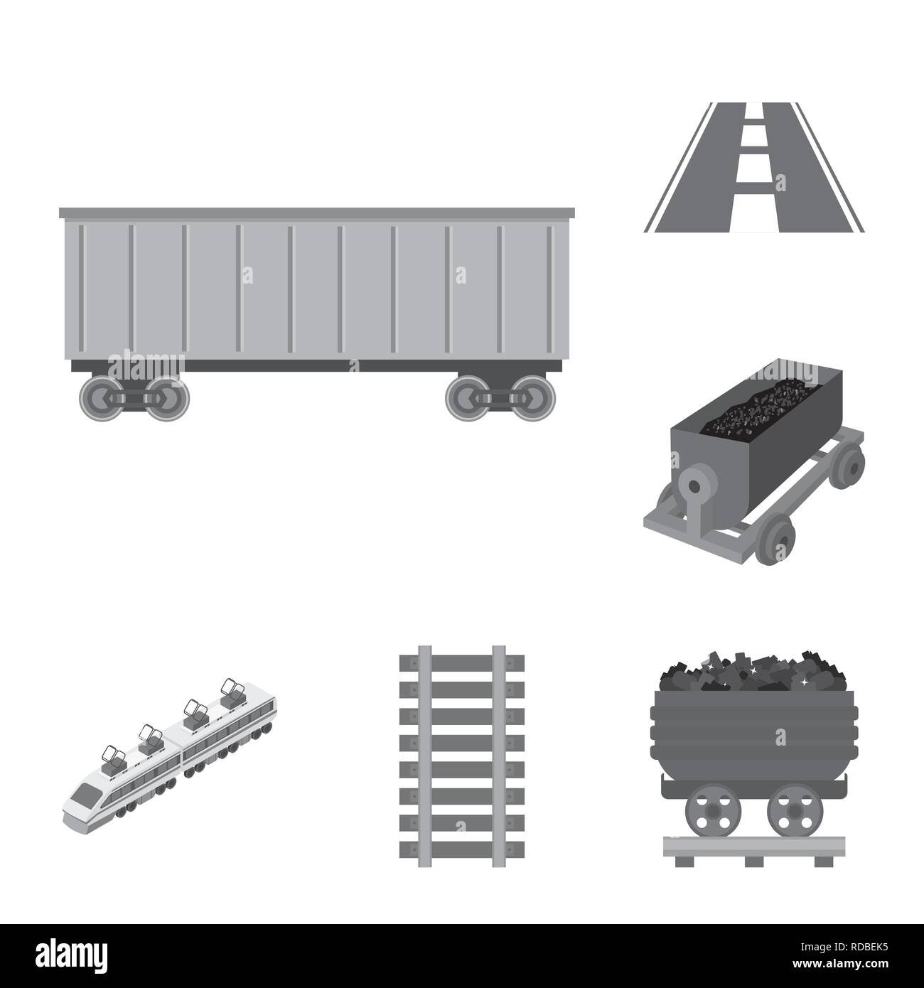 Isolated object of railroad and train symbol. Set of railroad and way ...