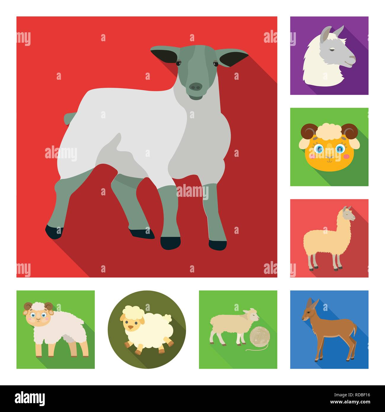 Isolated object of sheep and goat logo. Collection of sheep and happy ...