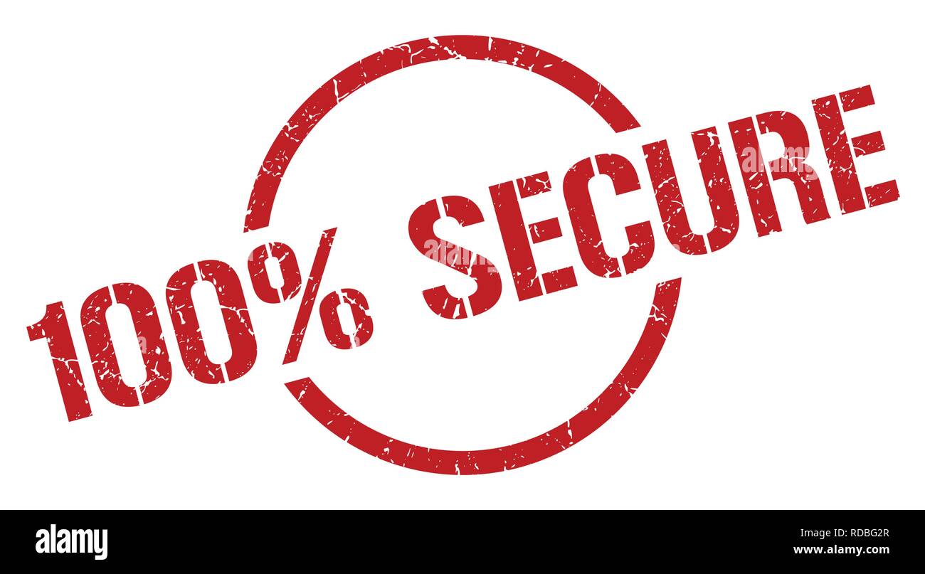100% secure red round stamp Stock Vector Image & Art - Alamy