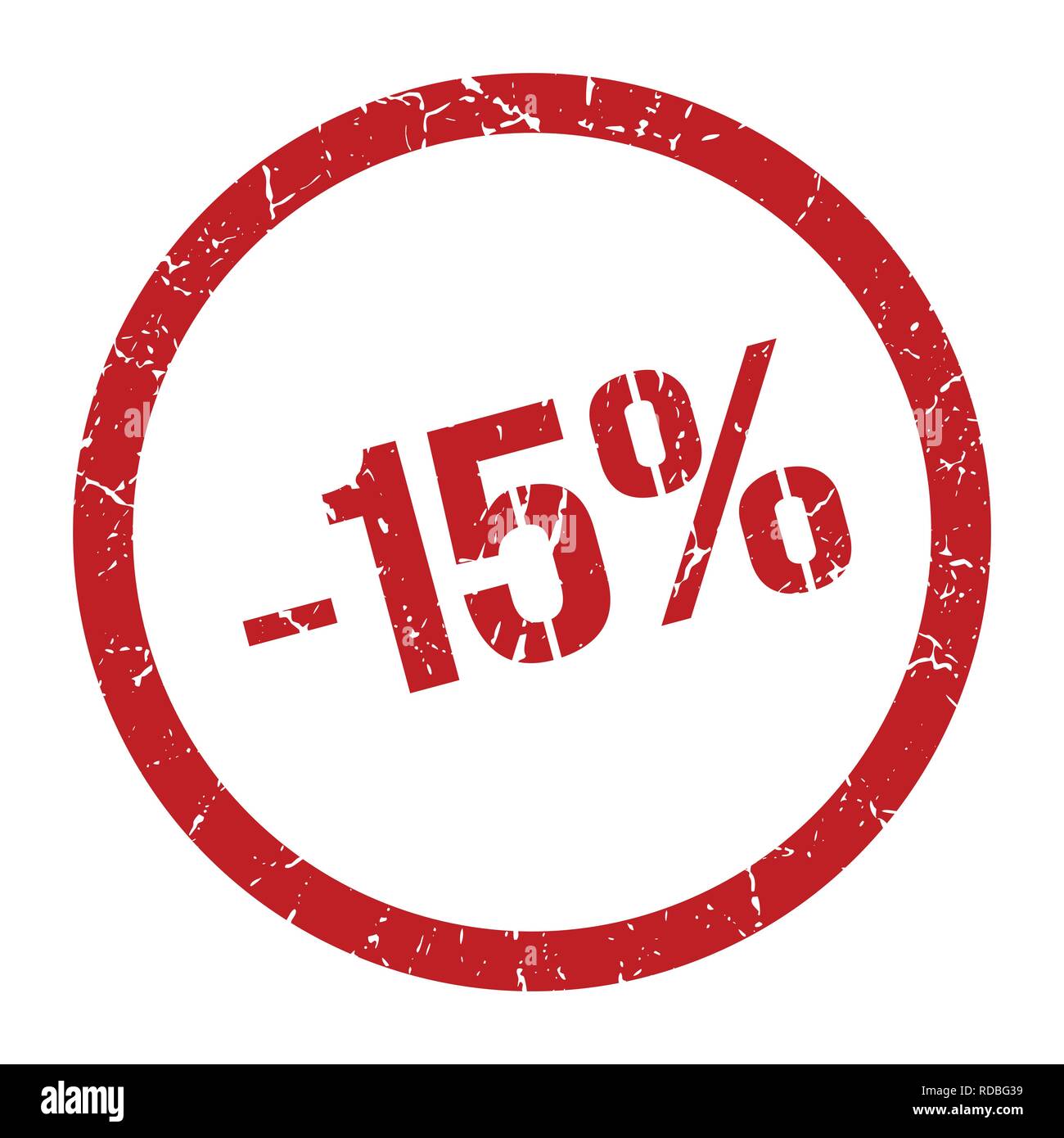 -15% red round stamp Stock Vector Image & Art - Alamy
