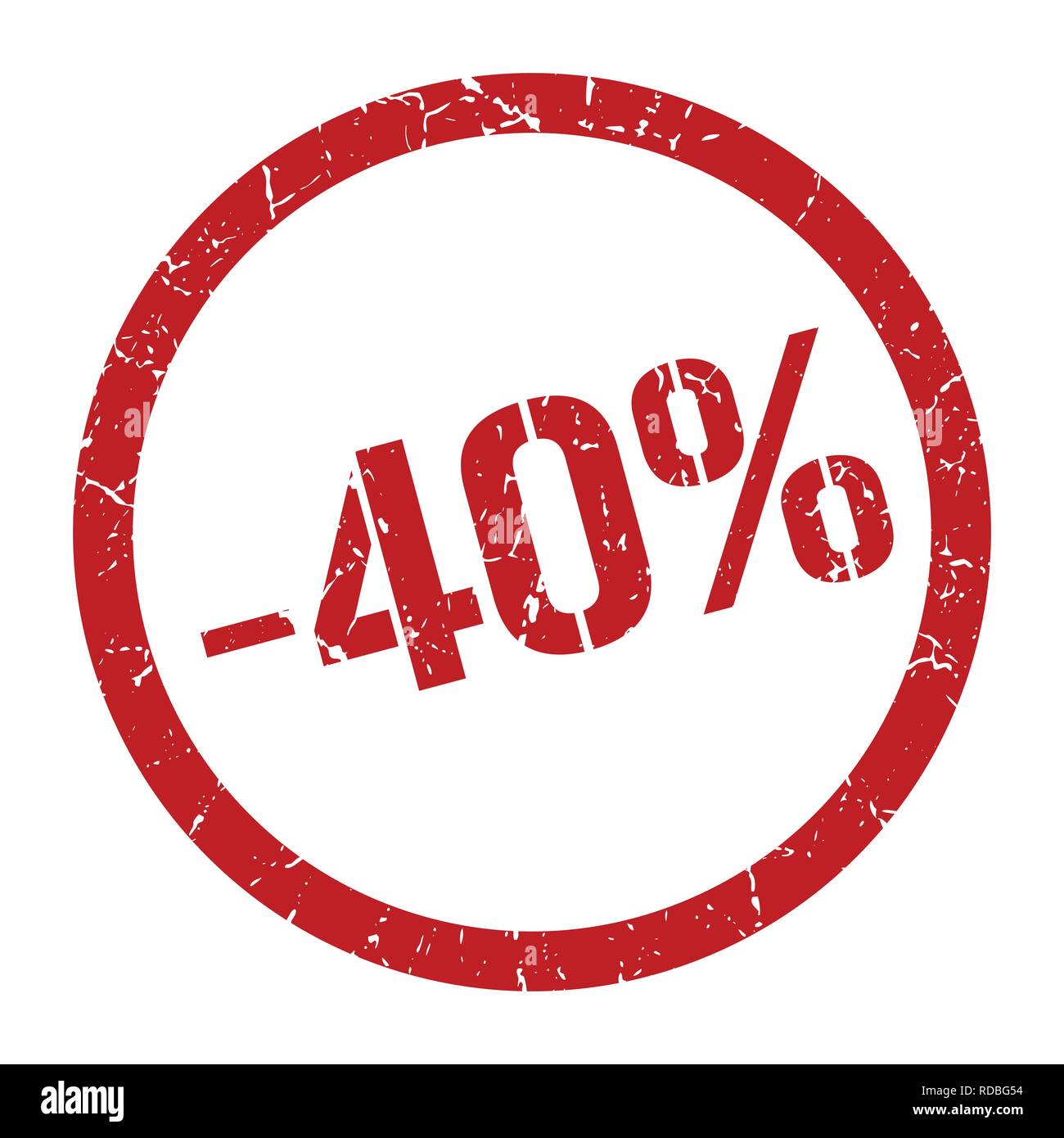 -40% red round stamp Stock Vector Image & Art - Alamy