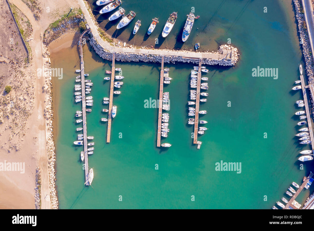 aerial view of a marina Stock Photo - Alamy