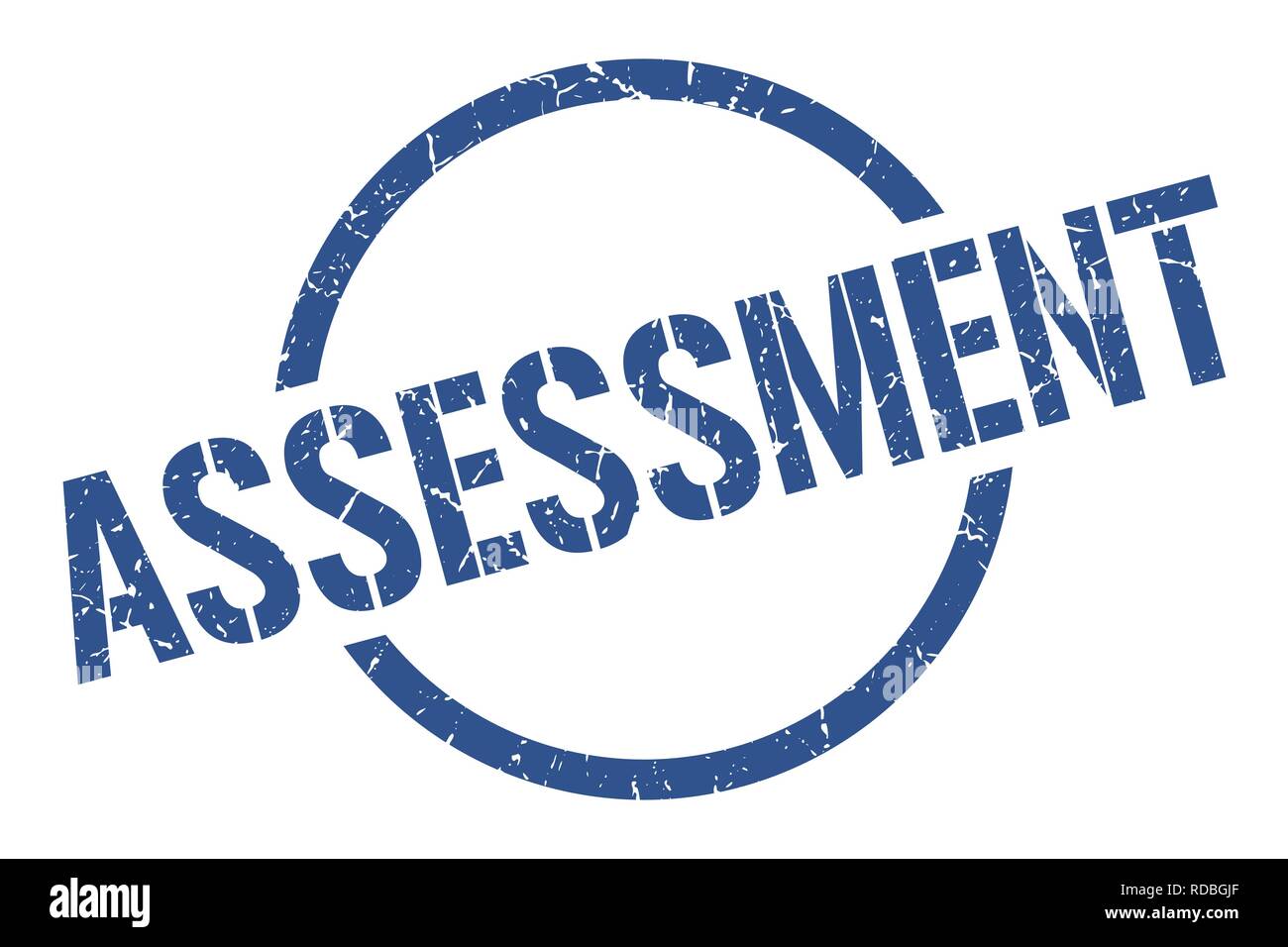 assessment blue round stamp Stock Vector Image & Art - Alamy