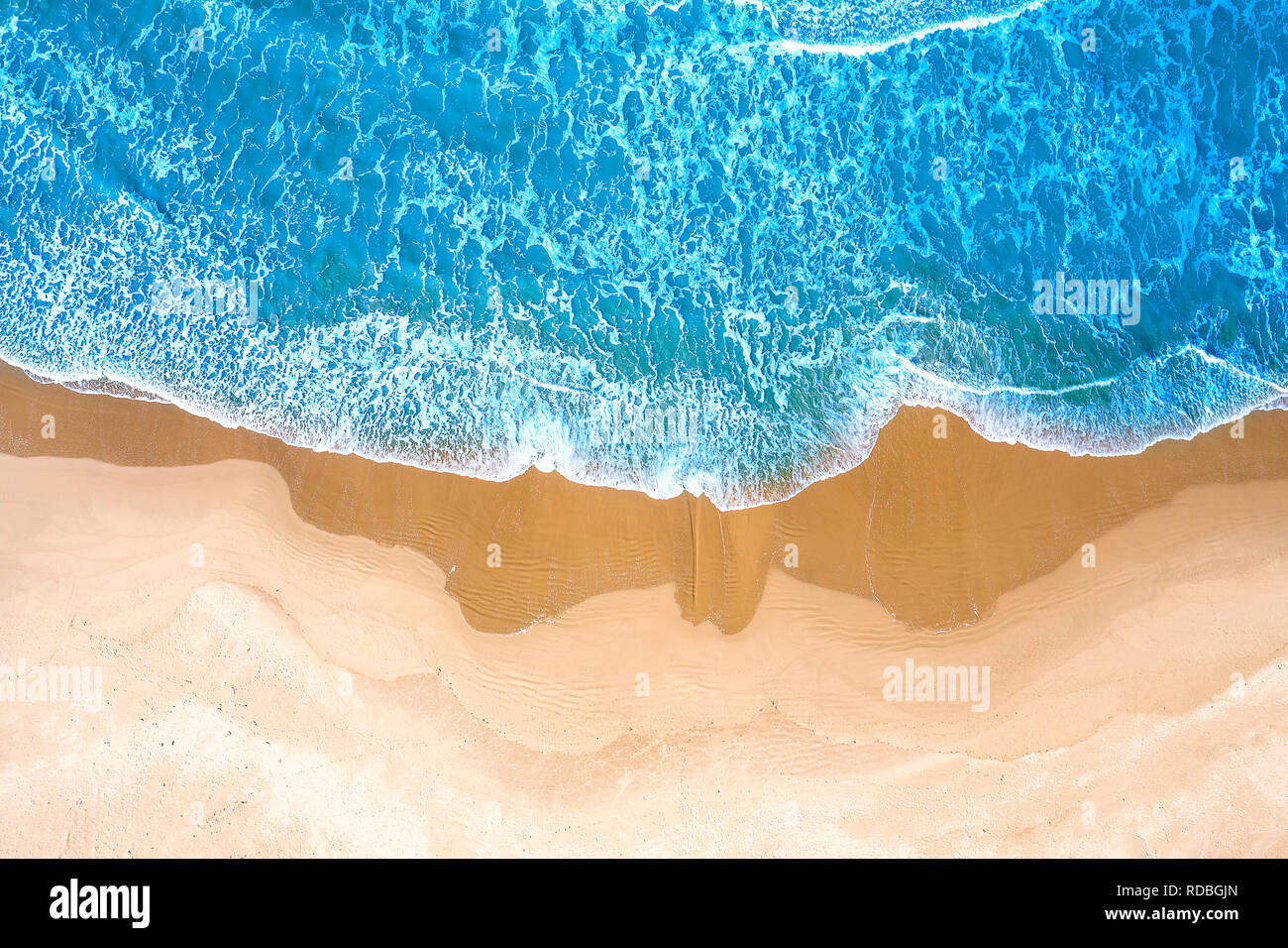 blue sea at the beach seen from above Stock Photo - Alamy