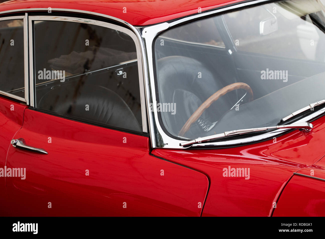 Red E Type Jaguar car abstract Stock Photo - Alamy