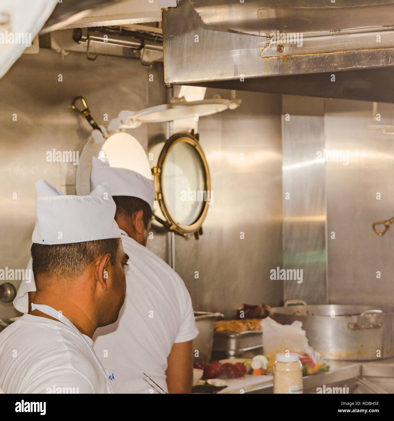 Cruise ship galley food preparation hi-res stock photography and images ...