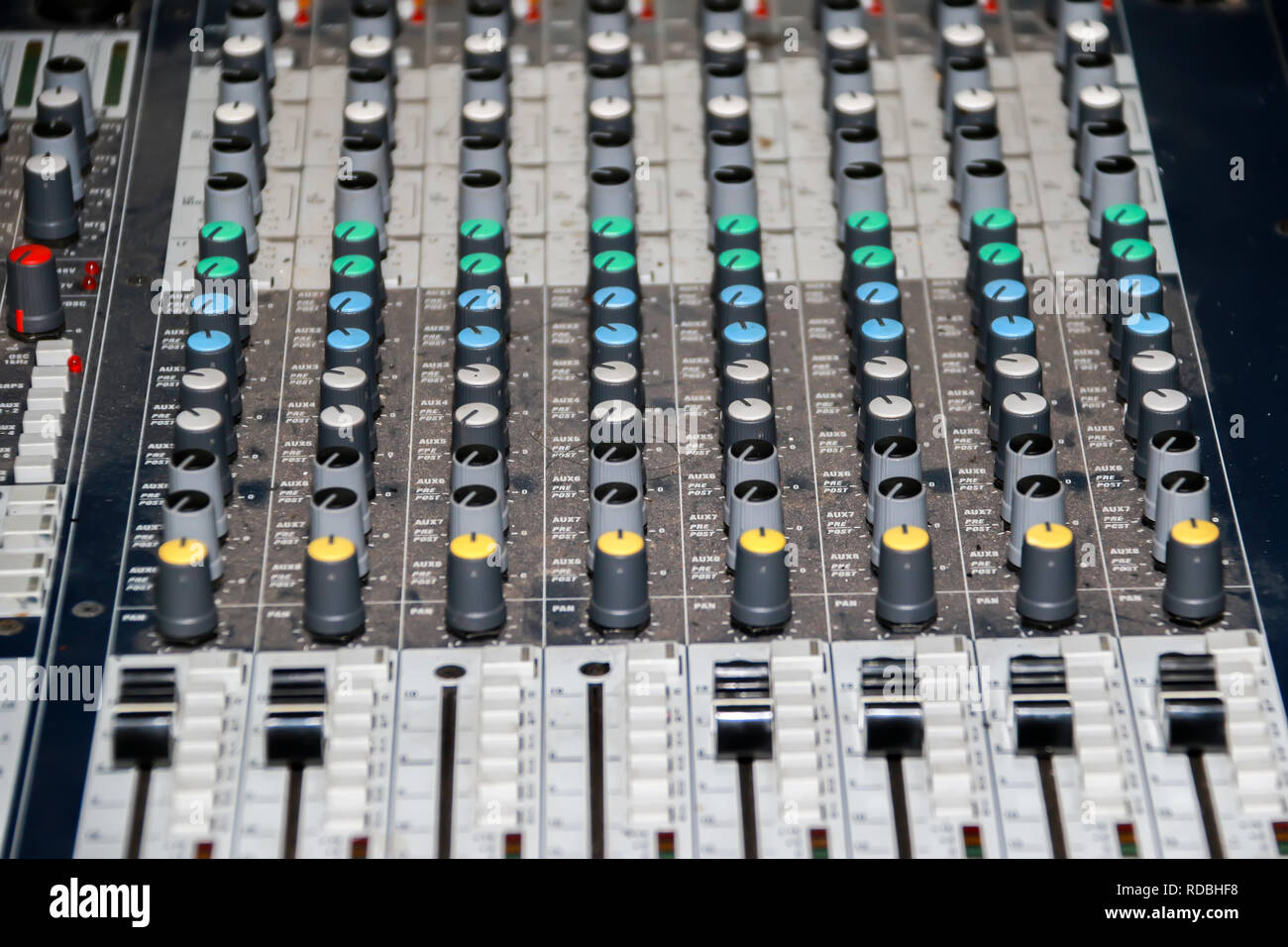 Sound mixer equalizer panel with dial knob and sliders set sidebar ...