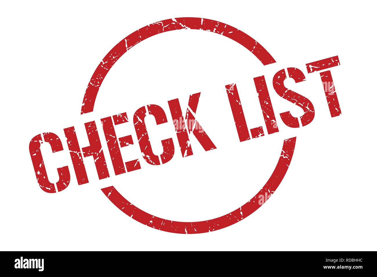 check list red round stamp Stock Vector Image & Art - Alamy