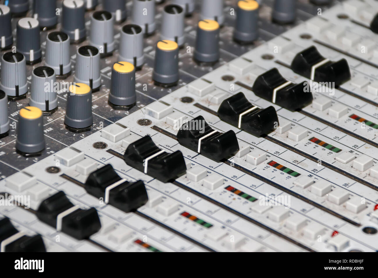 Sound mixer equalizer panel with dial knob and sliders set sidebar ...