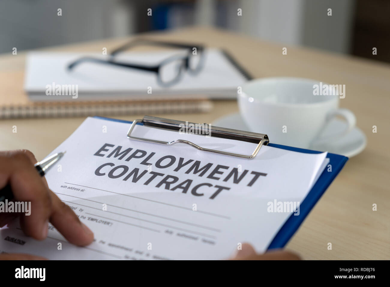 Employment contract signing job deal Recruitment concept Stock Photo ...
