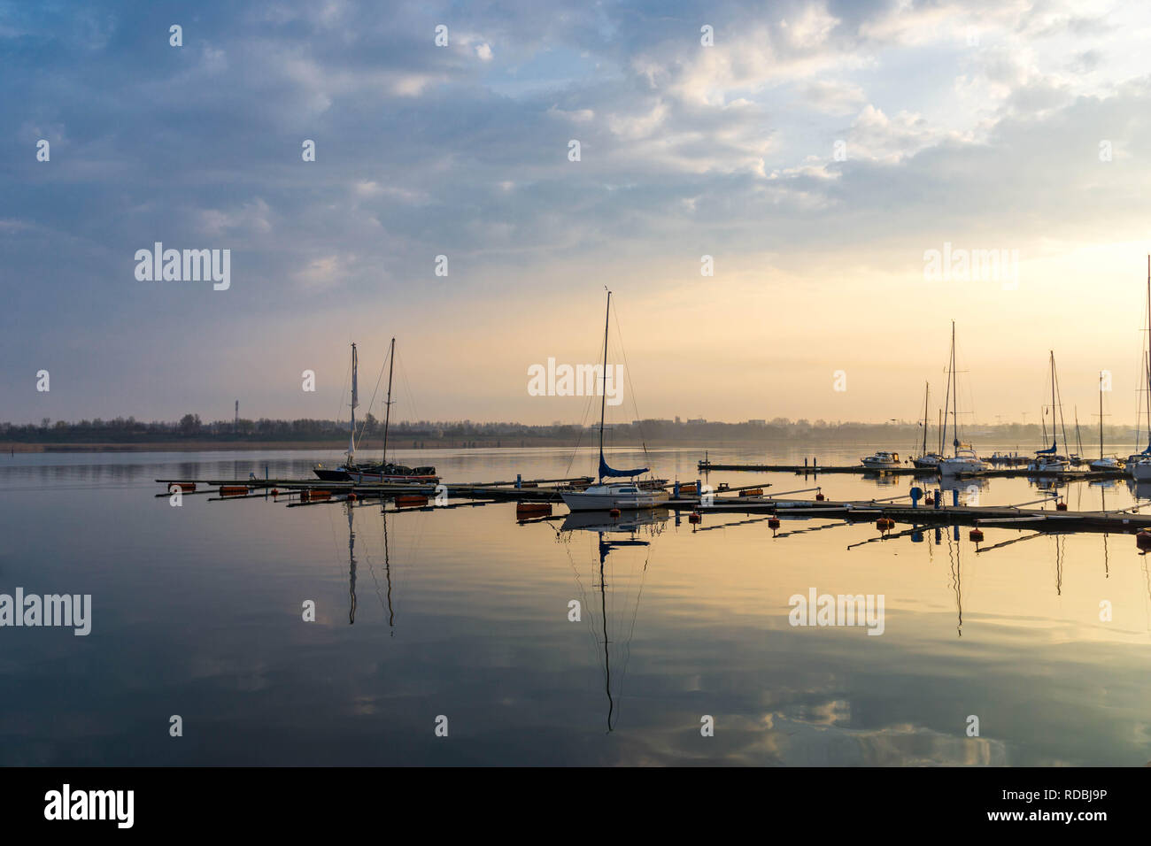 harbor of rostock - boats at the river warnow Stock Photo - Alamy