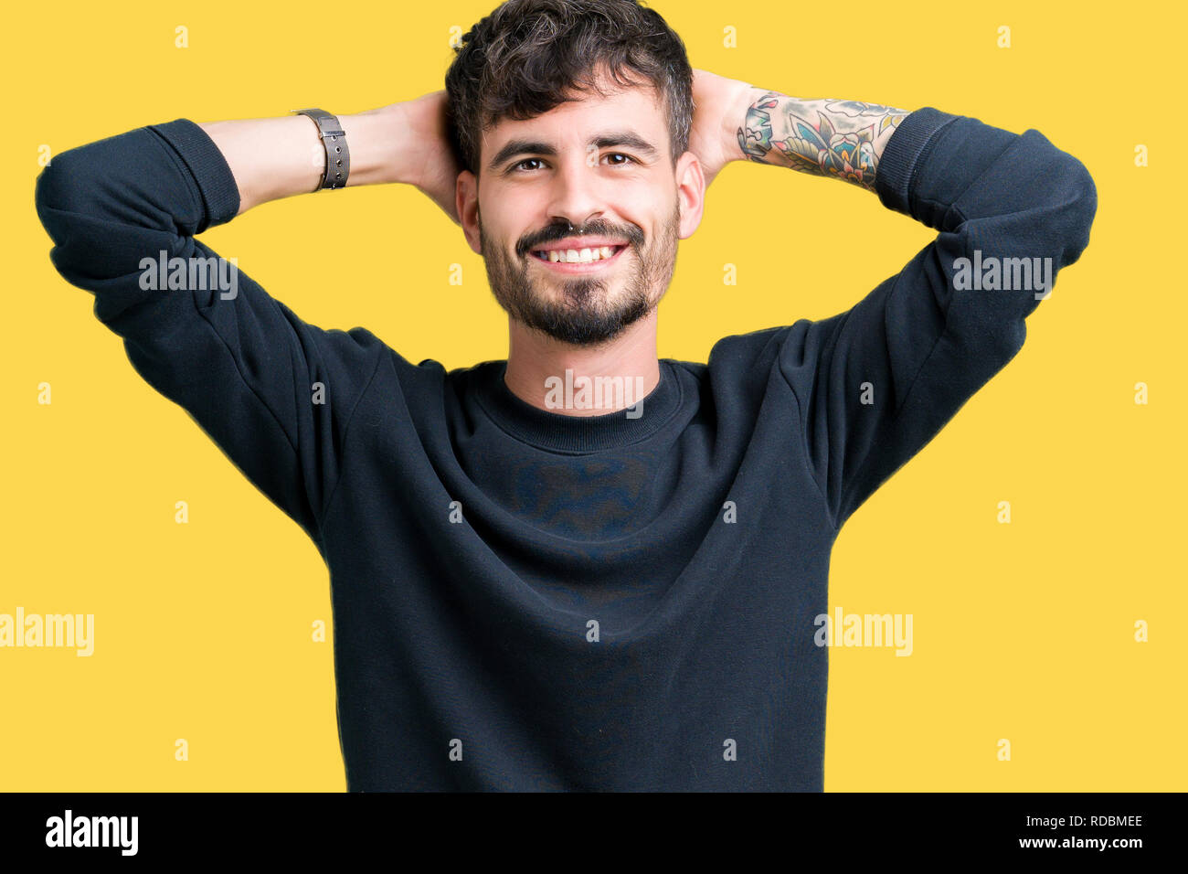 Male Model Arms Behind Head High Resolution Stock Photography and ...
