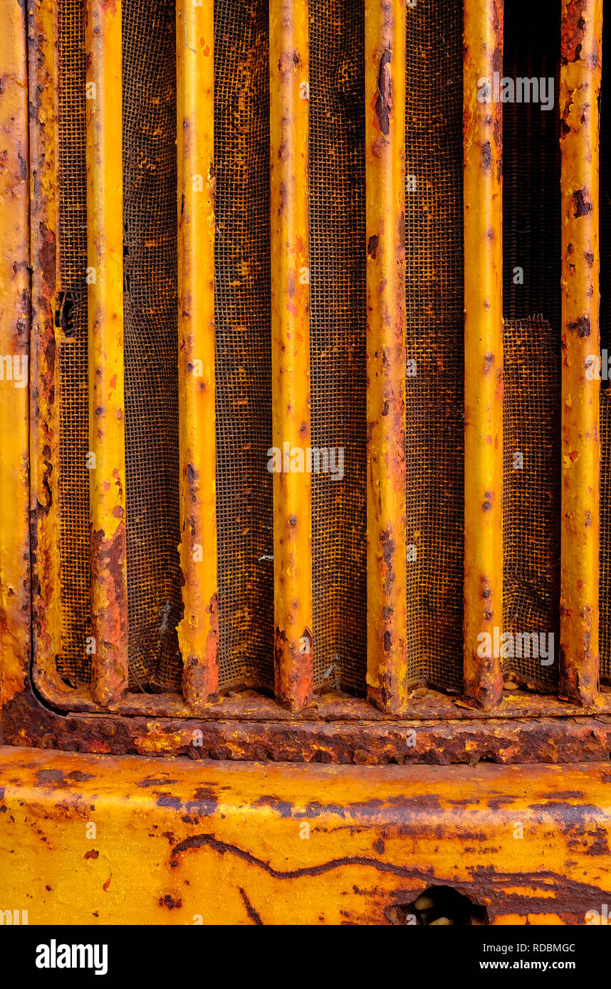 radiator grille on old rusty tractor Stock Photo - Alamy