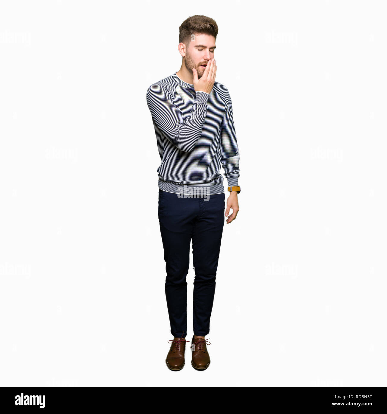 Young hispanic man waking Cut Out Stock Images & Pictures - Alamy