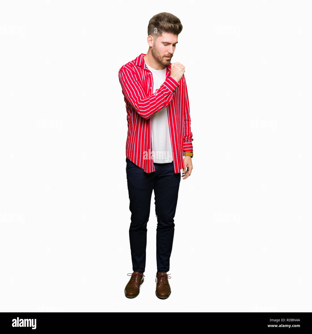 Coughing sick person feeling Cut Out Stock Images & Pictures - Alamy