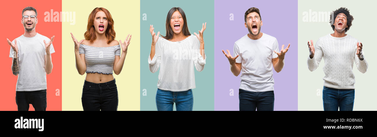 Composition of african american, hispanic and chinese group of people ...