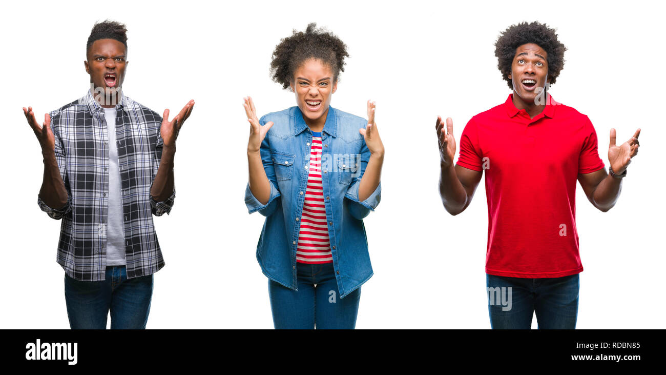 Collage of group african american people with afro hair over isolated ...
