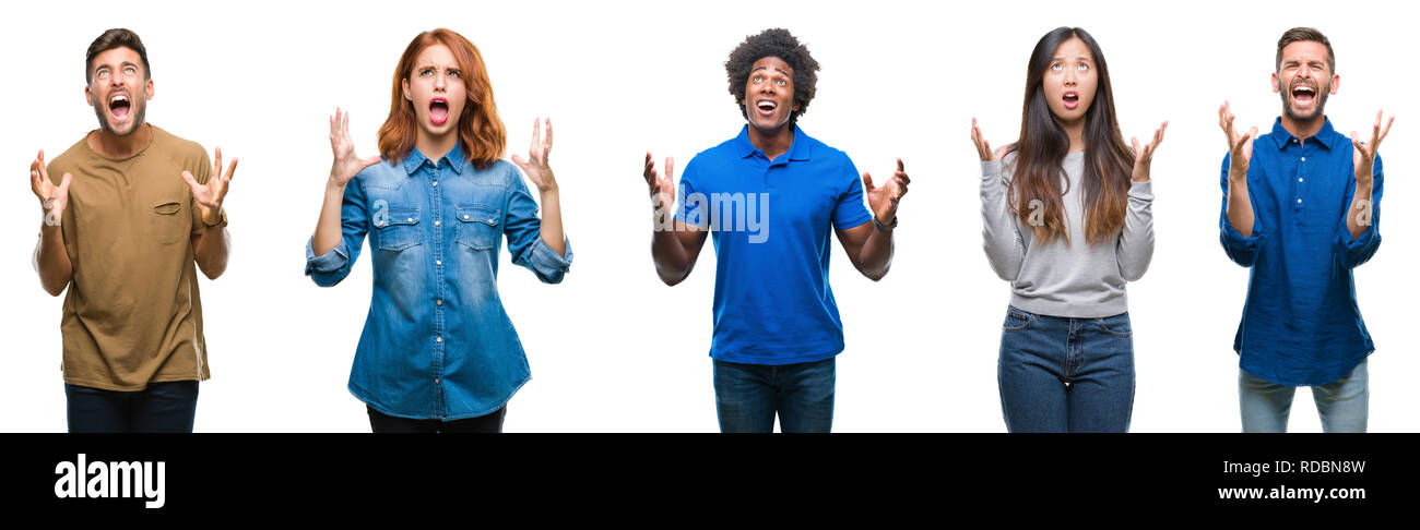 Composition of african american, hispanic and chinese group of people ...