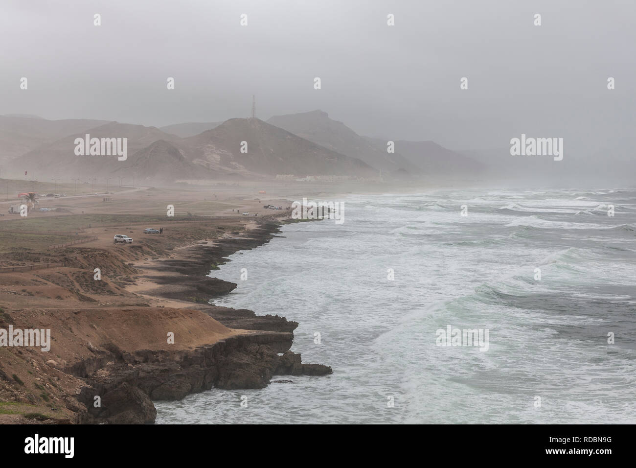 The rugged coastline of Mughsayl, near Salalah, Dhofar Province, Oman ...