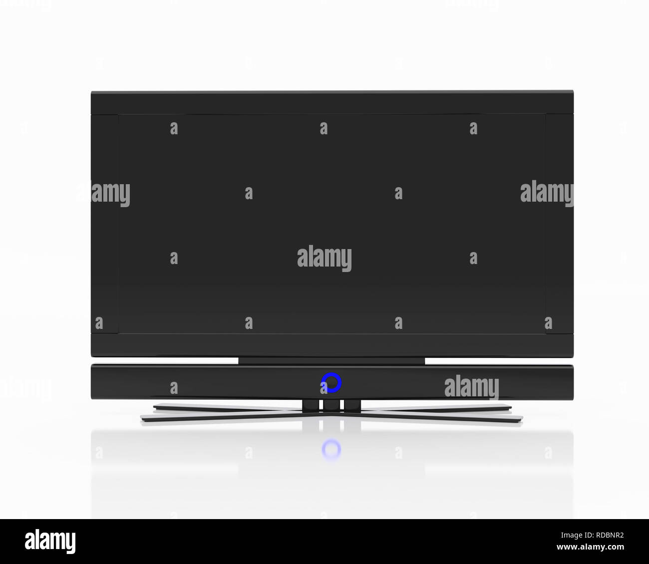 High resolution image black plasma TV. 3d illustration over white ...