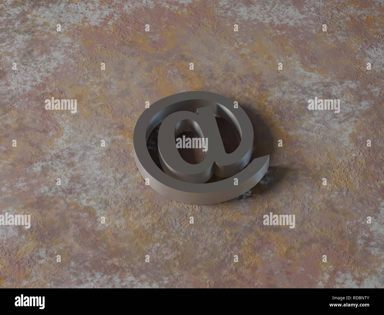 High resolution image symbol email. 3d illustration over rust ...