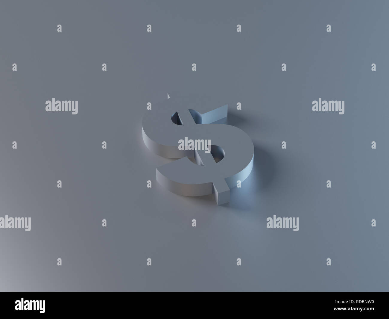 High resolution image symbol dollar. 3d illustration over metal ...