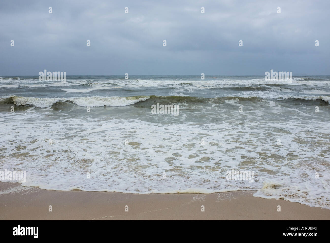 The Arabian Sea, and Dahariz beach, Salalah, Oman, during Khareef ...