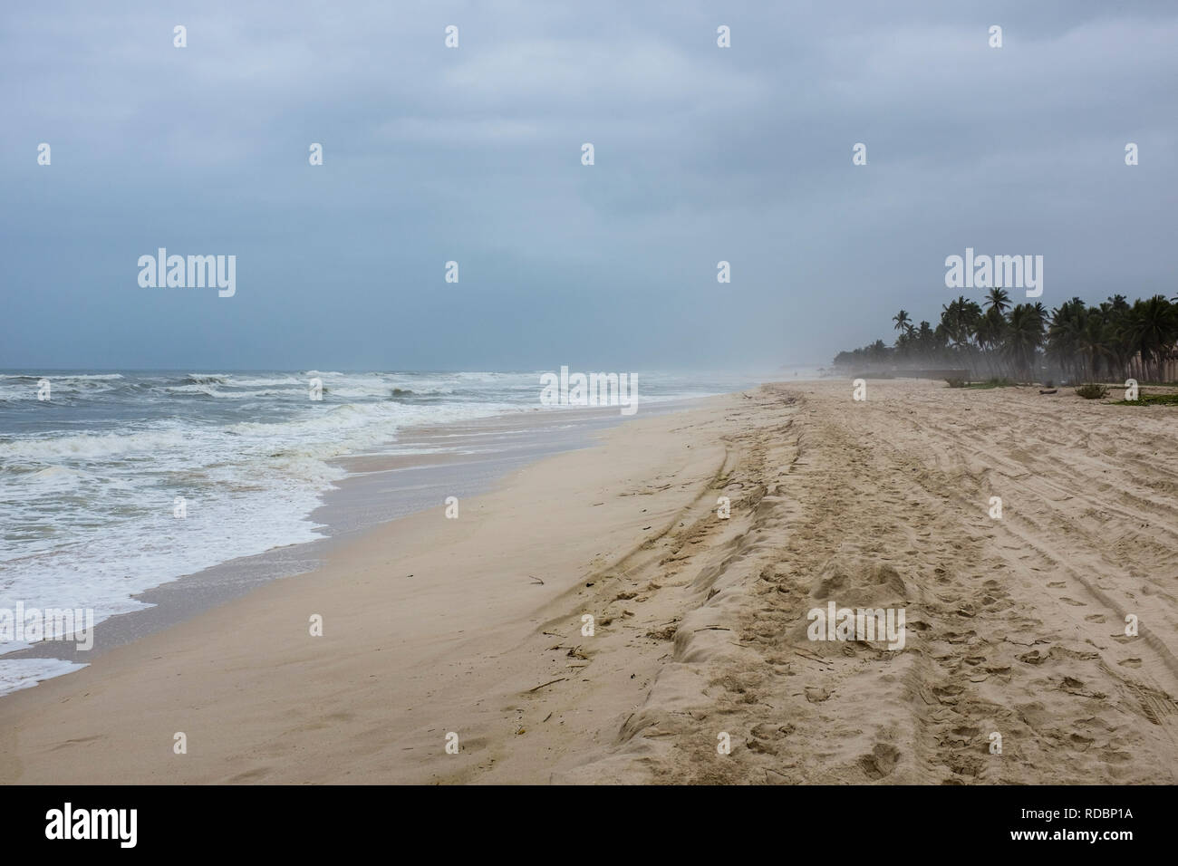 The Arabian Sea, and Dahariz beach, Salalah, Oman, during Khareef ...