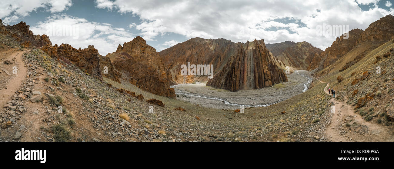 Panorama of popular Markha Valley trek in old buddhist kingdom of ...