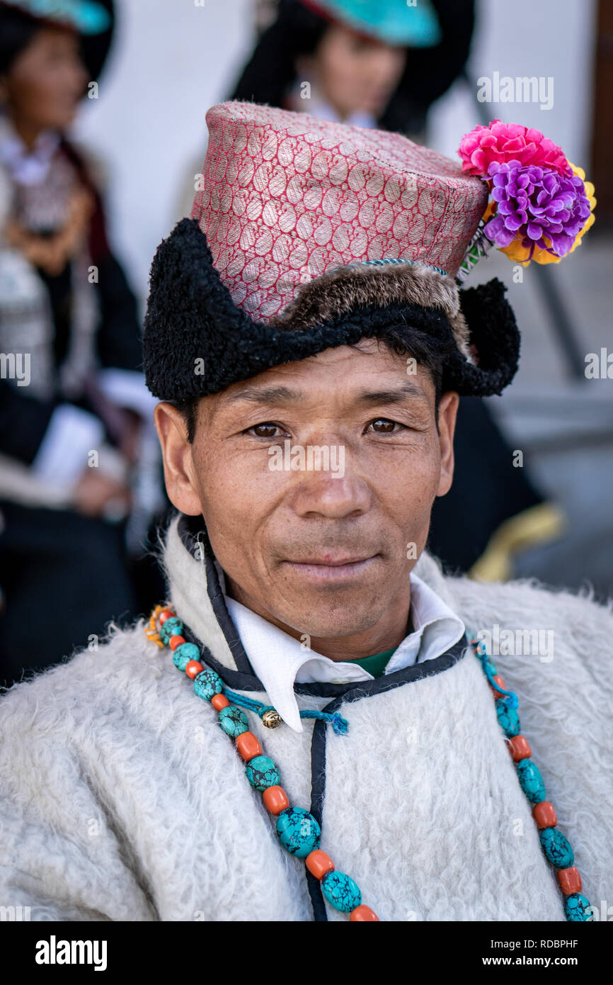 Ladakh, India - September 4, 2018: Portrait of an ethnic Indian man in ...