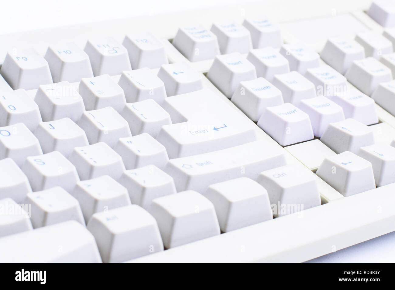Retro computer keyboard on white background, home button-enter Stock ...