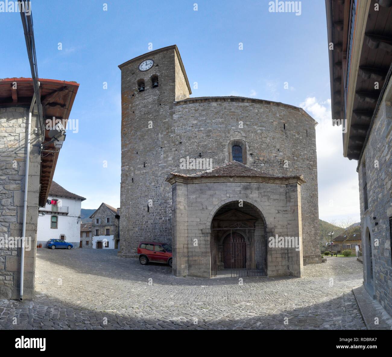 The main stone facade of the Romanesque and Baroque Saint Peter's ...