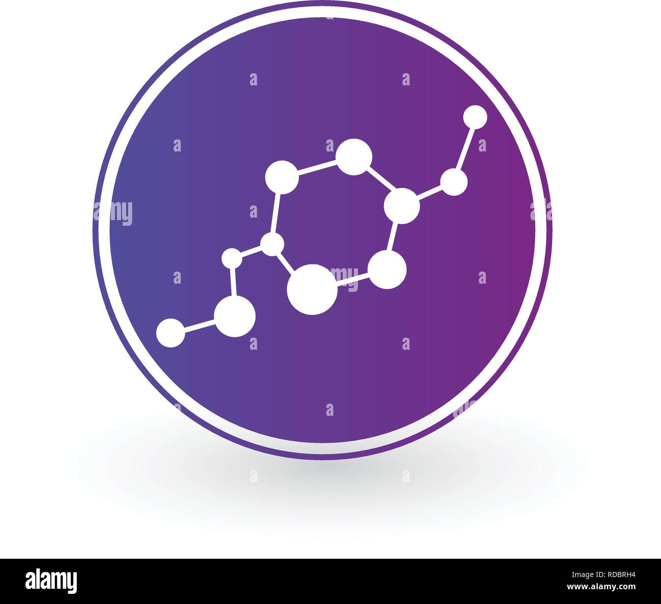 dna and molecule icon in circle. Molecular structure. Vector template ...