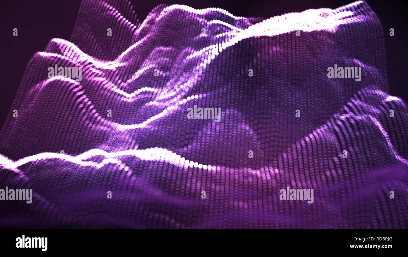 Music Background Vector. Digital Big Flow. Dj Backdrop. 3D Illustration ...