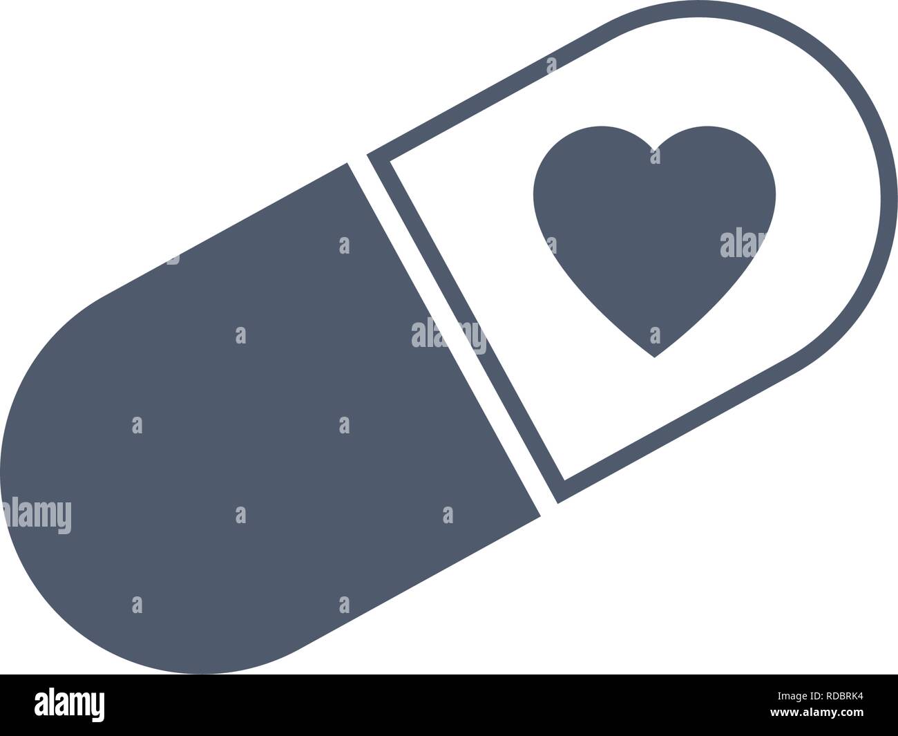 Medical heart pill icon. Love pill concept. Pharmacy medicine drug ...