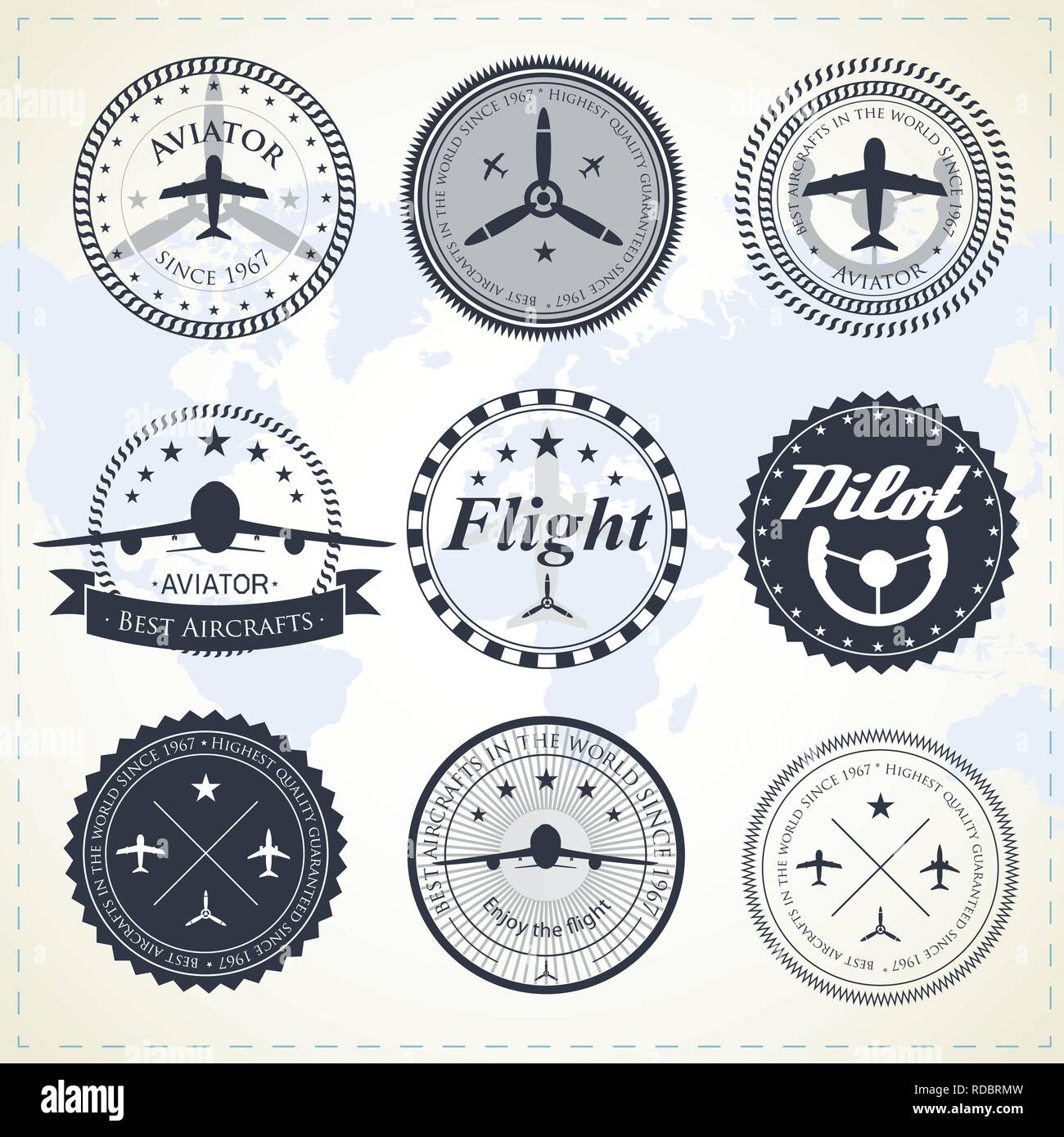 Vintage airplane set hi-res stock photography and images - Alamy