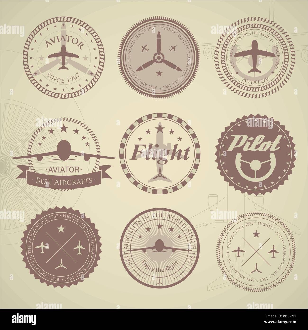 Vintage aviator Stock Vector Images - Alamy
