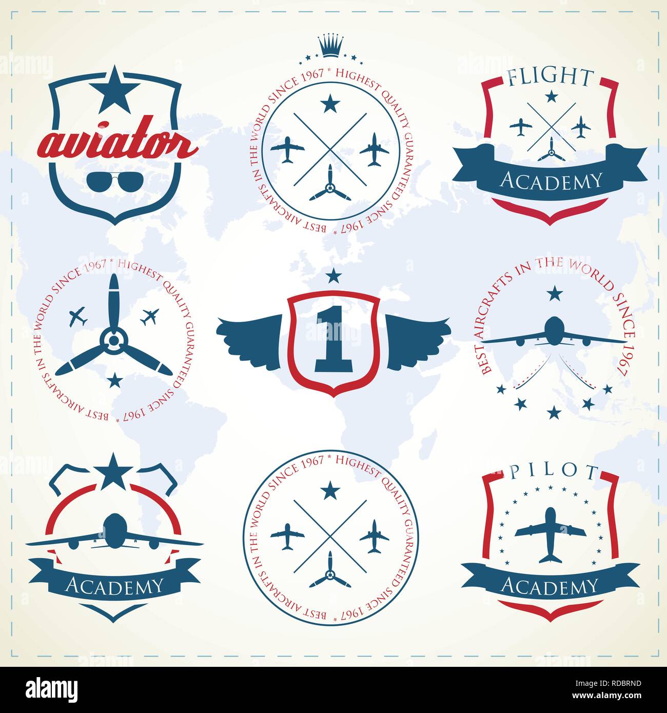 Vintage airplane set hi-res stock photography and images - Alamy